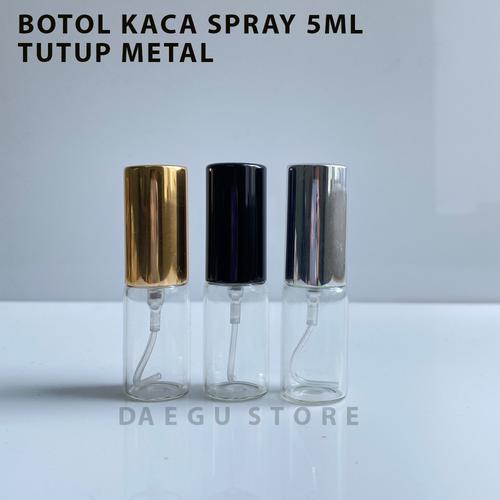Jual Botol Spray Kaca 5ml Bening Refill Isi Ulang Travel Size - Tutup ...