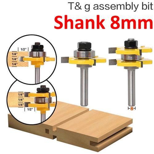 Jual [2pcs] MATA PROFIL 8MM / MATA ROUTER TRIMMER TONGUE & GROOVE 8MM ...