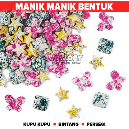 Jual Mote Manik Kupu Kotak Bintang Motif Batik Meronce DIY Merangkai ...