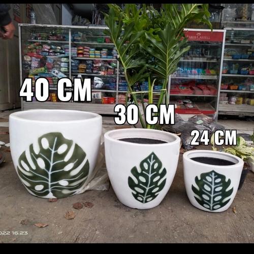 Jual pot lukis gerabah jumbo, pot monstera, pot tanah liat - diameter ...