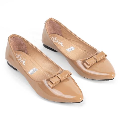 Promo Vidha - Sepatu Balet FlatShoes Glossy Wanita Drizella Mocca ...