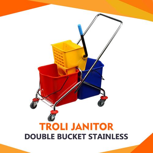 Jual Double Bucket Wringler Stainless / Ember Air Roda (46 Liter) - Kab ...