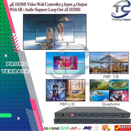 Jual HDMI Video Wall Controller 2x2 Multiviewer 4 TV (4 Input 4 Output ...