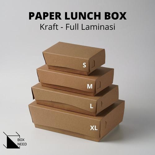 Jual Paper Lunch Box / Lunch Box Kertas Bahan Kraft Full Laminasi - S-290gsm - Kota Bandar ...
