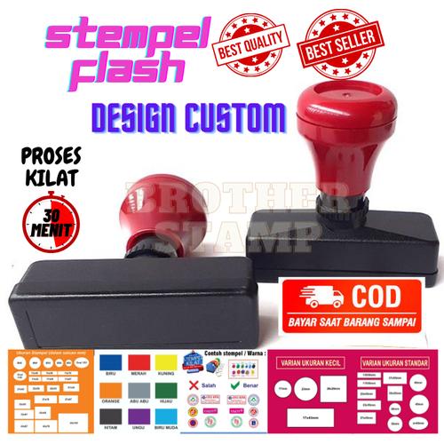 Promo CETAK STEMPEL CUSTOM / 17X55 mm / OTOMATIS TINTA /BISA 2 WARNA ...