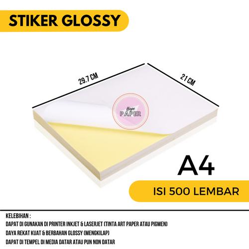Jual Kertas Stiker Chromo Glossy A4 - 500 lembar / Kertas Stiker Cromo ...