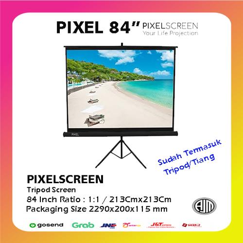 Jual Layar / Screen Projector Manual TRIPOD 84" x 84" / 215 cm x 215 cm ...
