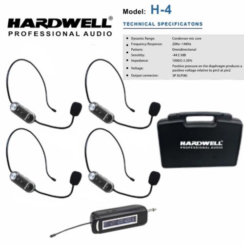 Jual MIC WIRELESS HEADSET DAPAT 4 MIC UNTUK MEETING - HARDWELL H4 ...