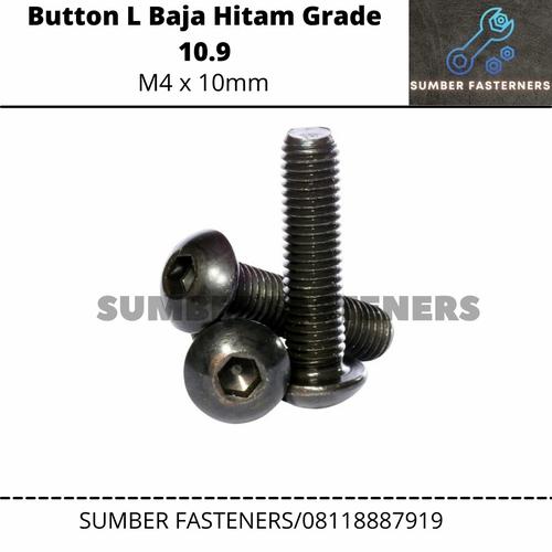 Jual Baut Button L M4x10 / M4x10mm / 4x10 Hitam Grade 10.9 - Jakarta Utara - sumber fasteners ...