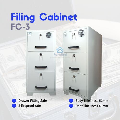 Jual filing cabinet (3 drawer), lemari besi 3 laci, lemari tahan api ...