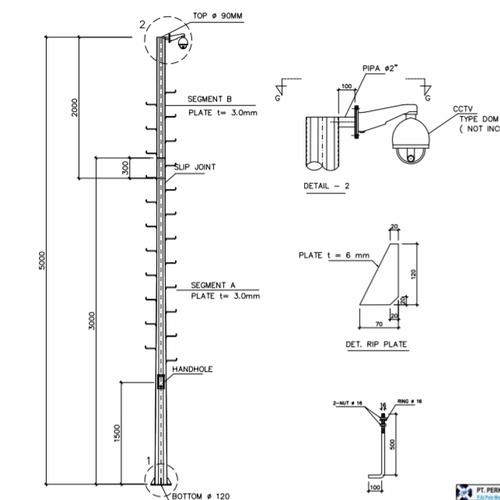 Jual Tiang CCTV Oktagonal 5M + Tangga Hotdeep Galvanized - Jakarta ...