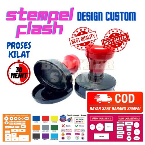 Promo STEMPEL CUSTOM OVAL 51X37 mm OTOMATIS TINTA CETAK KILAT / FREE ...