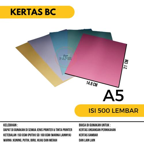 Jual Kertas BC A5 isi 500 lembar / Kertas Brief Card A5 / Kertas ...