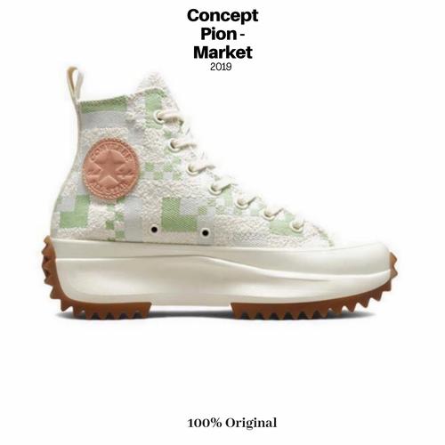 Jual Converse Run Star Hike Crafted Jacquard Platform HI Virtual Matcha ...