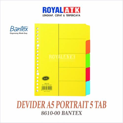 Jual Pembatas Binder / Divider A5 Portrait 5 Tab / 8610-00 Bantex ...