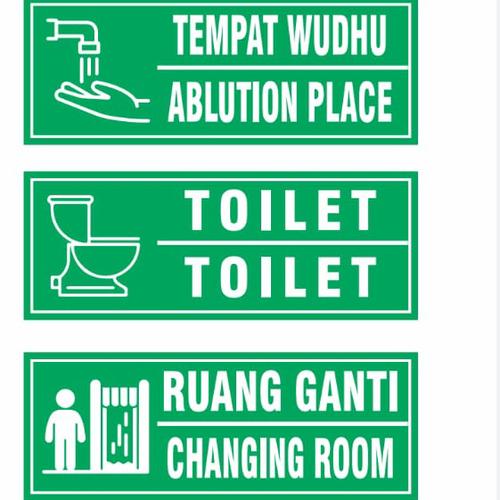 Jual Stiker sign 10x30.TEMPAT WUDHU TOILET RAMBU K3 DINDING - TOILET ...