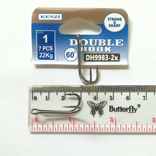 Jual Double Hook KENZI Gap 60° Derajat Satuan Ecer - Kail Soft Jump ...