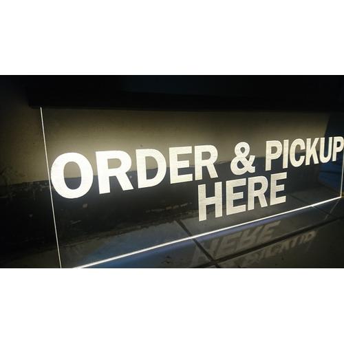 Jual Tulisan ORDER & PICKUP HERE 30 x 10 cm LED Cafe Restoran Akrilik ...