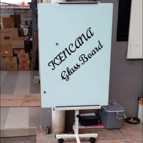 Jual Flip Chart Glass Board Magnetik Standing Roda 70 × 100 Cm - 70 × ...