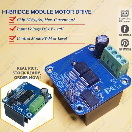 Jual H-Bridge BTS7960 Modul Robotik Motor Driver Hi-Power 43A Arduino ...