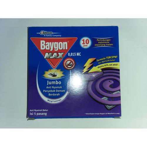 Jual Baygon Max Obat Nyamuk Bakar Jumbo Isi 5 pasang Lavender Fresh ...