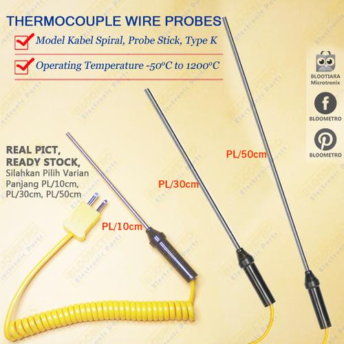 Jual Spiral Kabel Probe Termokopel Tipe-K Sensor Suhu TP-02a Tes ...