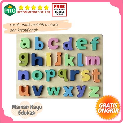 Promo Mainan Edukasi Edukatif Anak Paud Puzzle Kayu Huruf Kecil Abc ...