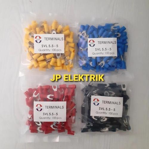 Jual Kabel Skun Y SVL 5.5 - 5 Isolasi/Skun Kabel Garpu 6mm M5 - Hitam - Kab. Bogor - JP ELECTRIK ...