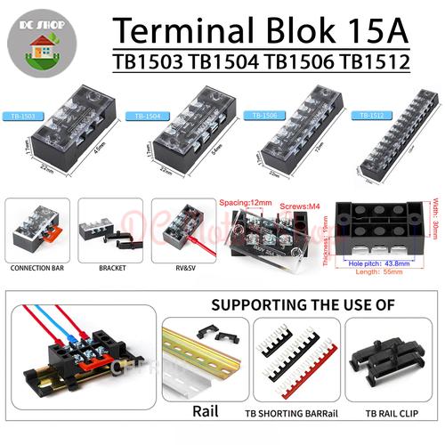 Jual Terminal Block Blok Kaca 15A TB1503 TB1504 TB1506 TB1512 3P 4P 6P ...
