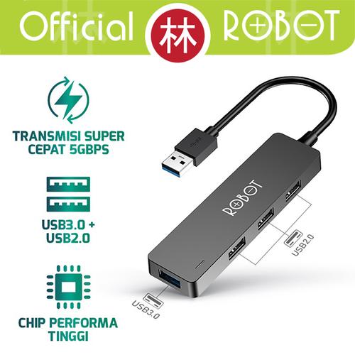 Jual ROBOT H160 USB Hub 4 Ports Adapter USB 2.0 & USB 3.0 High Speed ...