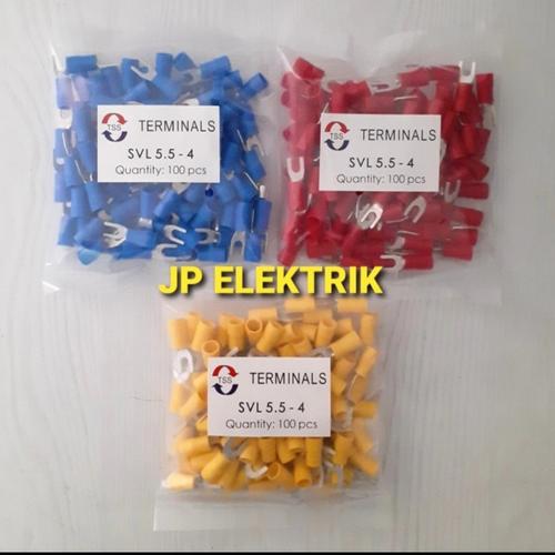 Jual Kabel Skun Y SVL 5.5 - 4 Isolasi/Skun Kabel Garpu 6mm M4 - Hitam - Kab. Bogor - JP ELECTRIK ...