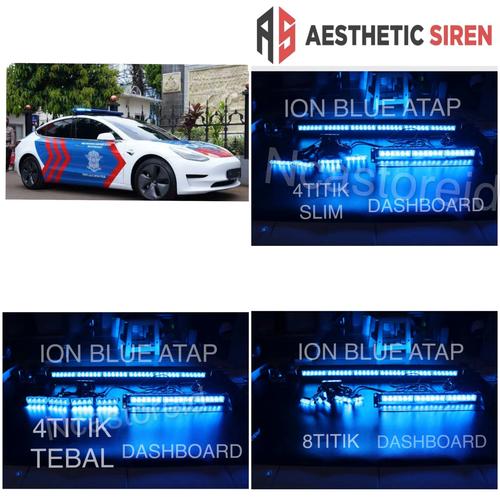 Jual PAKET STROBO POLISI BLUE/ION BLUE ATAP,DASHBOARD,DAN GRILL ...