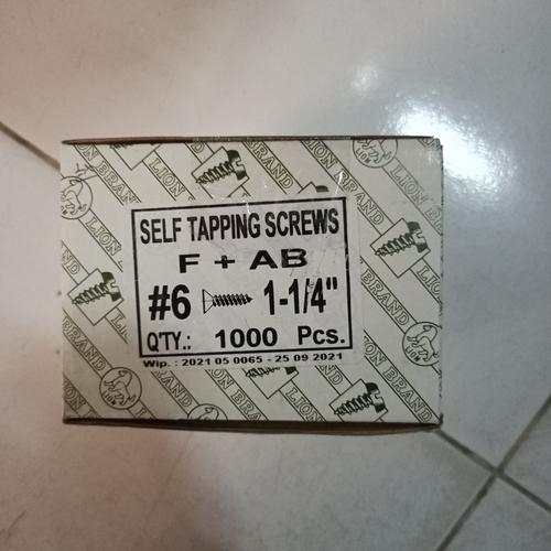 Jual self tapping screws f + ab sekrup putih rata 6 x 1 1/4" 1000pcs ...