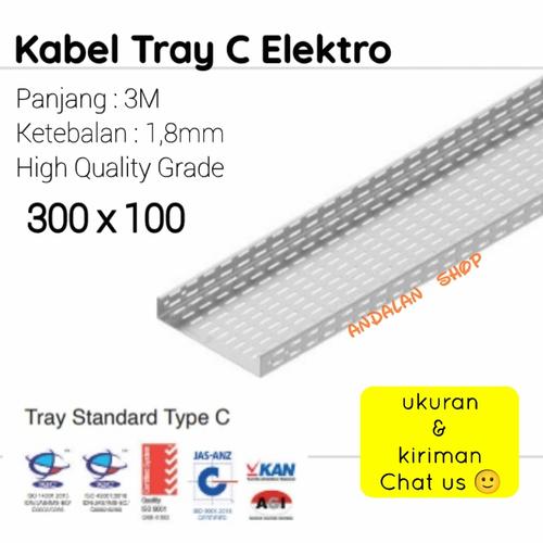 Jual kabel tray C 300 x 100 / cable tray/ tray kabel 300 x 100 ...