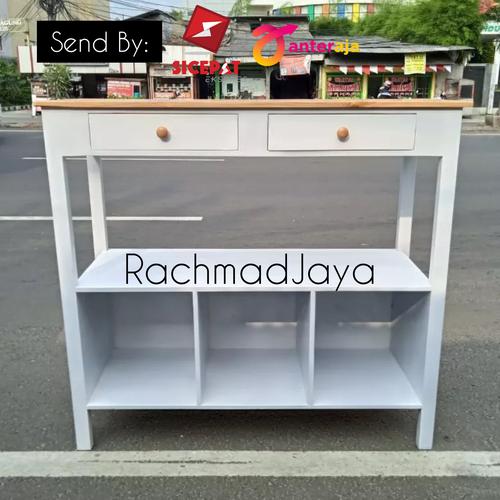 Jual meja rak kayu minimalis putih - Kota Surabaya - RachmadJaya ...