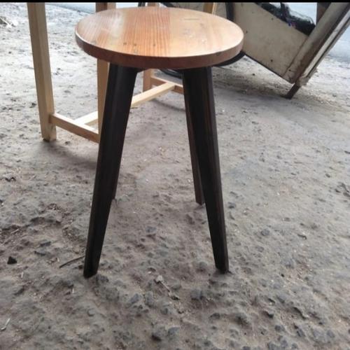 Jual bangku keren minimalis bangku bulat dari kayu jati Belanda ...