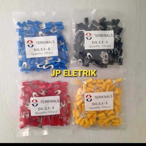 Jual Kabel Skun Y SVL 3.5 - 5 Isolasi/Skun Kabel Garpu 4mm M5 - Hitam - Kab. Bogor - JP ELECTRIK ...