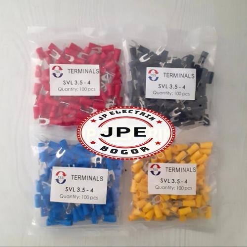 Jual Kabel Skun Y SVL 3.5 - 4 Isolasi/Skun Kabel Garpu 4mm M4 - Hitam - Kab. Bogor - JP ELECTRIK ...