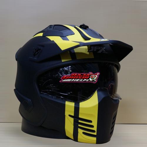 Jual HELM JPX MX 726R 04 BLACK DOFF YELLOW HELM MODULAR JPX MX726R ...