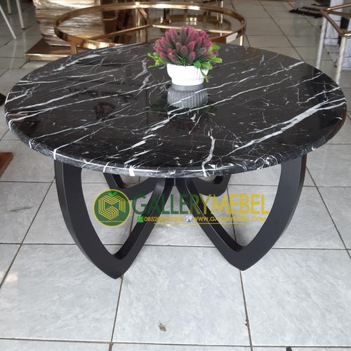 Jual Meja Tamu Marmer Bundar / Marble Coffee Table Hitam Bulat Unik ...
