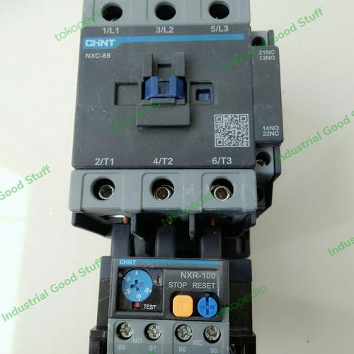 Jual Chint Contactor Kontaktor NXC 85 Coil 220Vac Set Thermal Overload ...