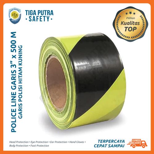 Jual Garis Polisi / Police Line / Barricade Line Kuning Hitam 3 inch x ...