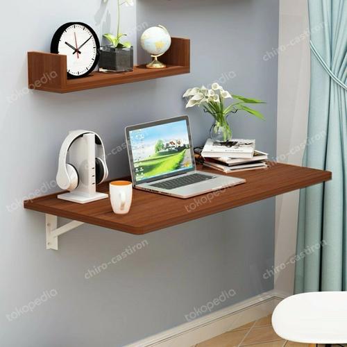 Jual Meja Lipat Tempel Dinding 80x40cm - MEJA COKLAT - Kota Malang ...