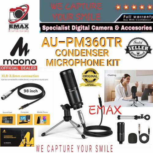 Jual Maono AU-PM360TR Condenser Microphone Kit XLR Recording Mic free ...