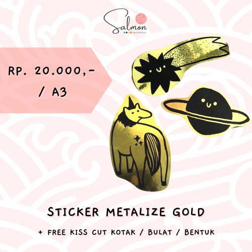 Jual Sticker Metalize Gold (Print + Kiss Cut) - Laminasi Glossy - Kab ...
