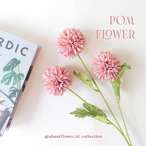 Jual Bunga Pom Artificial Palsu Plastik Kain - Broken White - Kota ...