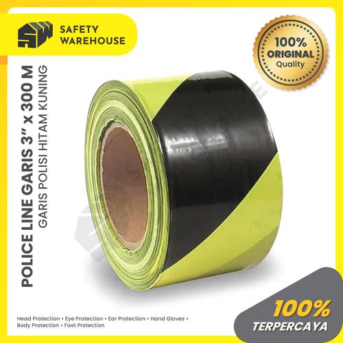 Jual Garis Polisi / Police Line / Barricade Line Kuning Hitam 3 inch x ...