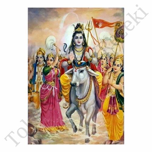 Jual Poster Lukisan Dewa Dewi Shiva Paper Figure Gambar Siva Hindu Sapi ...