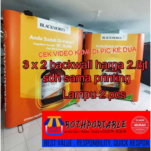 Jual backwall 3 x 2 straight / curve plus printing instant - Jakarta ...