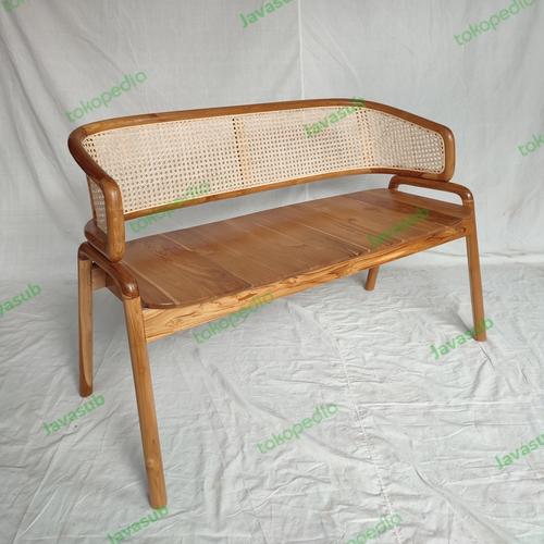 Jual BENCH JATI ROTAN / BANGKU ROTAN MINIMALIS / BANGKU KAYU / BLEBAK ...